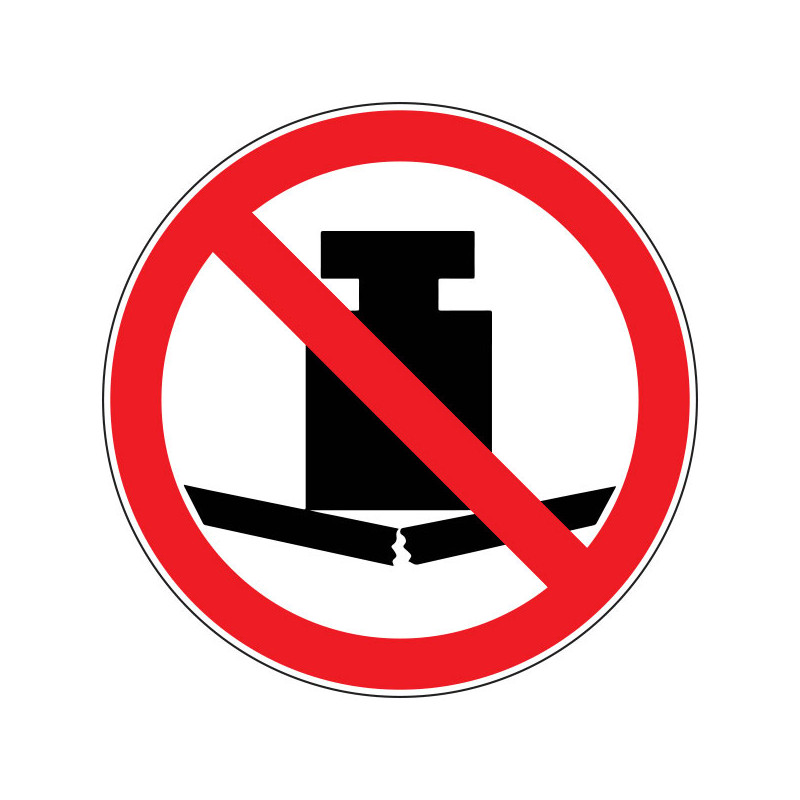 Pictogramme d'interdiction Interdiction de charges lourdes iso 7010 ...