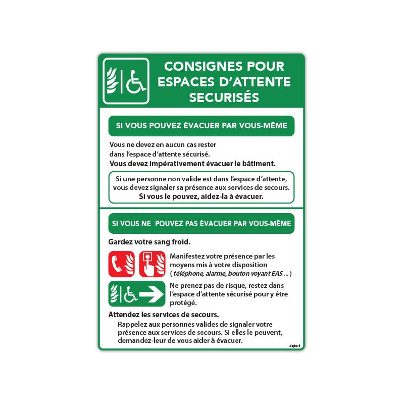 Panneau consigne Espace d'attente sécurisé