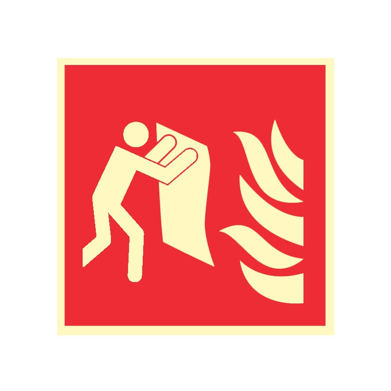 Pictogramme incendie Couverture anti-feu F016 - Photoluminescent iso ...